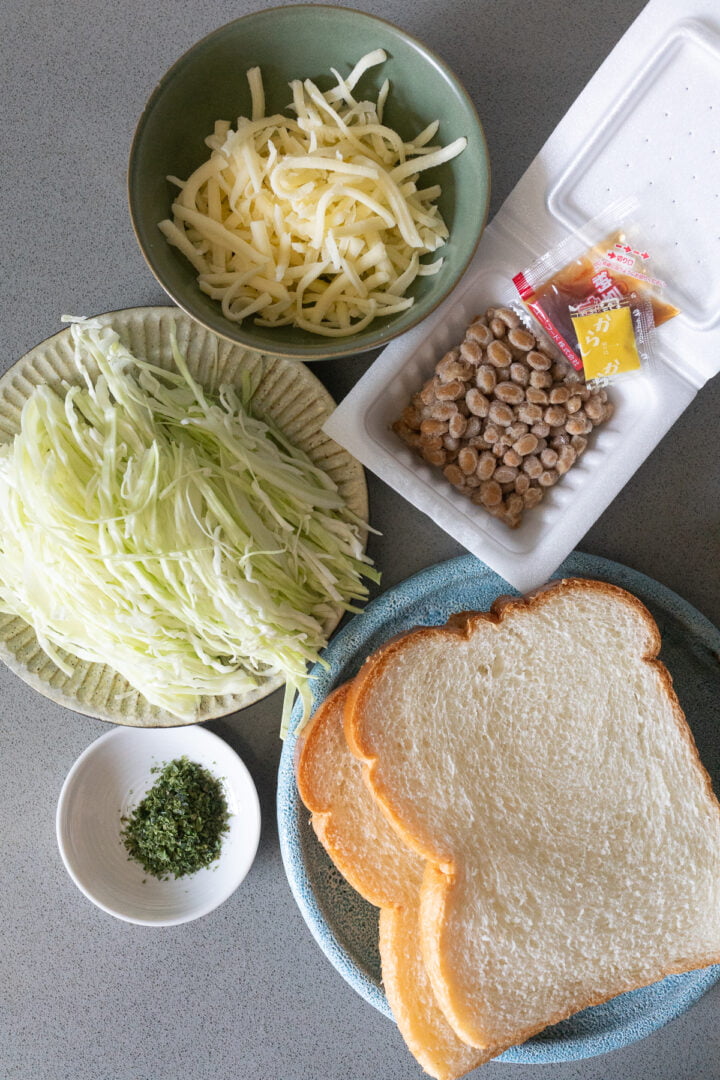 Natto Toast with Cheese and Cabbage - Onolicious Hawaiʻi