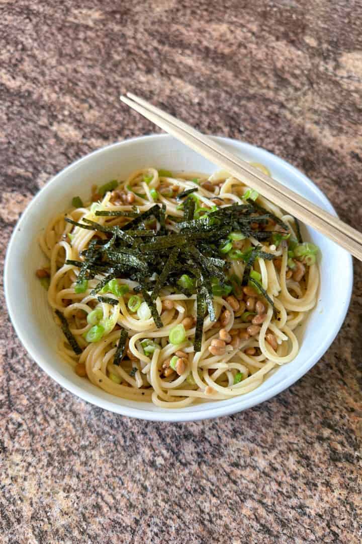 Natto Spaghetti - Onolicious Hawaiʻi
