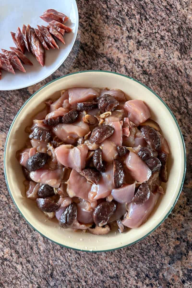 Steamed Chicken with Chinese Sausage (Lap Cheong) - Onolicious Hawaiʻi